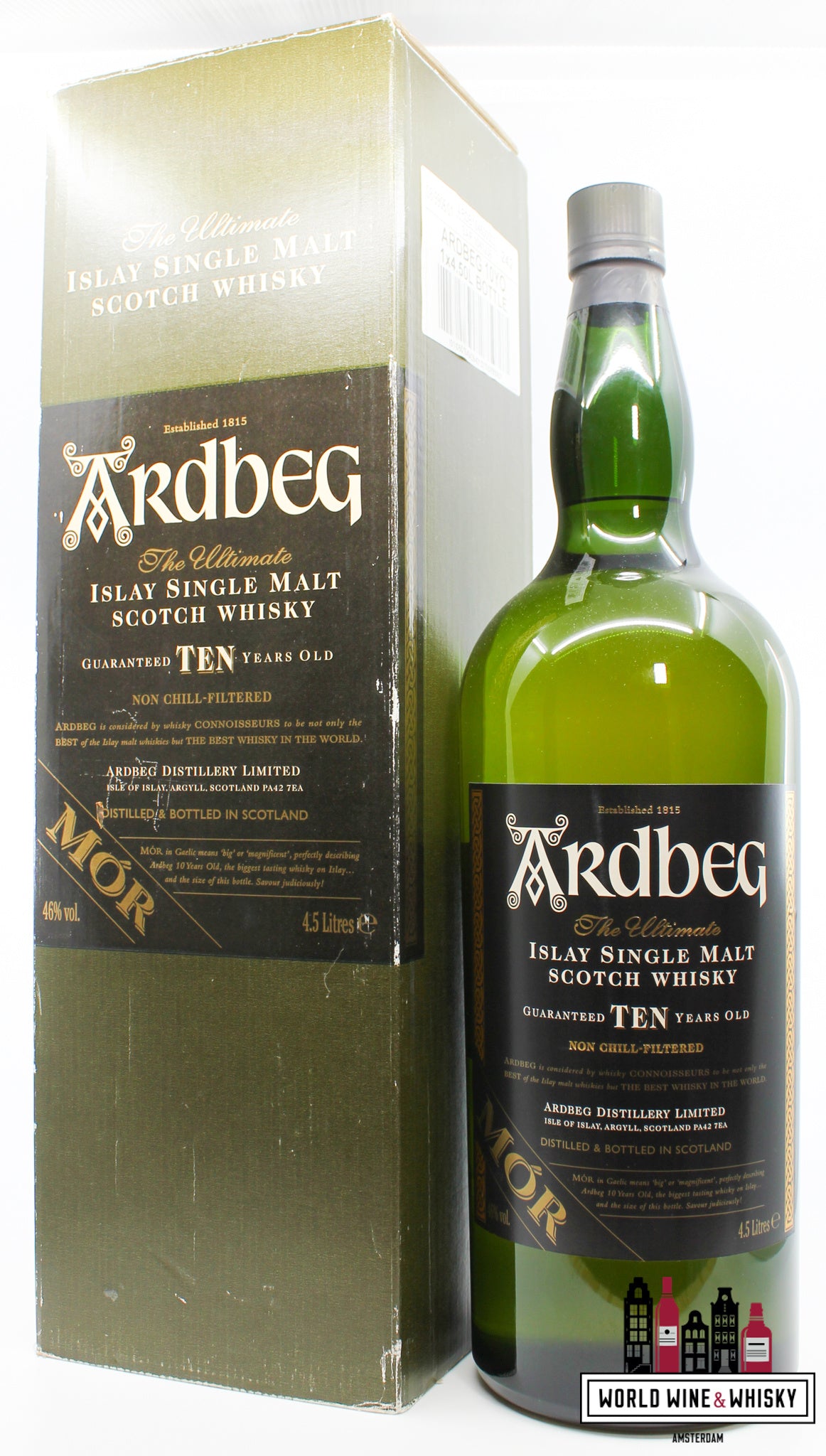 Ardbeg 10 Years Old 2008 - Mór 46% 4,5 Liter (4500 ml) - grote fles ...